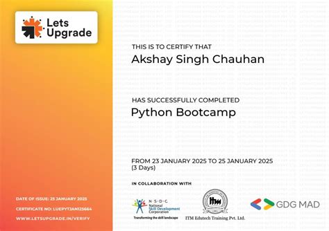 Akshay Singh Chauhan On Linkedin Letsupgrade Pythonbootcamp