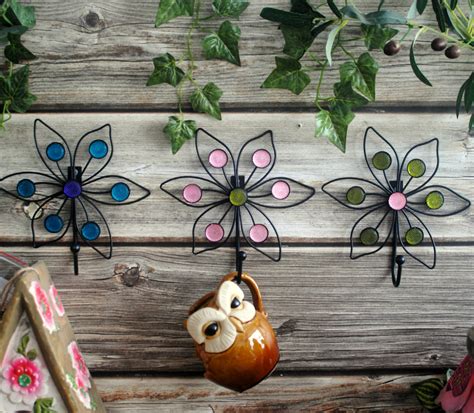 美式田园乡村风格花瓣铁艺家居花园庭院挂钩壁饰装饰品挂饰三件套 Zhangxueqing1979