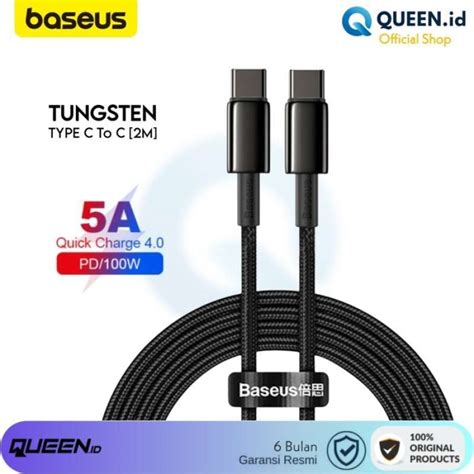 Promo BASEUS KABEL DATA CHARGER USB TYPE C TO TYPE C A W M PD QC Diskon Di Seller