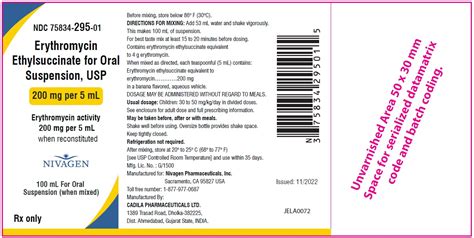 Erythromycin 200mg 5ml Suspension Dosage At Minnie Clark Blog