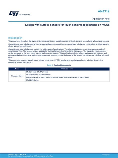 Dm00087990 Design With Surface Sensors For Touch Sensing Applications