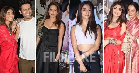 Shilpa Shetty Kartik Aaryan And Others Get Clicked At The Screening Of Sukhee