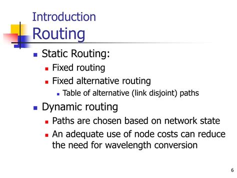Ppt Short Overview Of Dynamic Routing And Wavelength Assigment In Survivable Wdm Networks