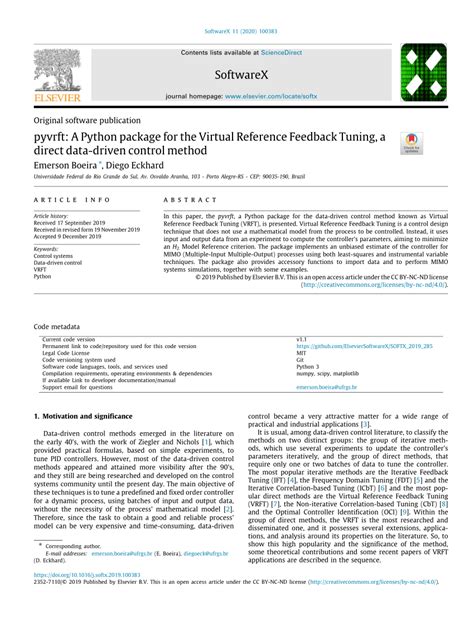 Pdf Pyvrft A Python Package For The Virtual Reference Feedback