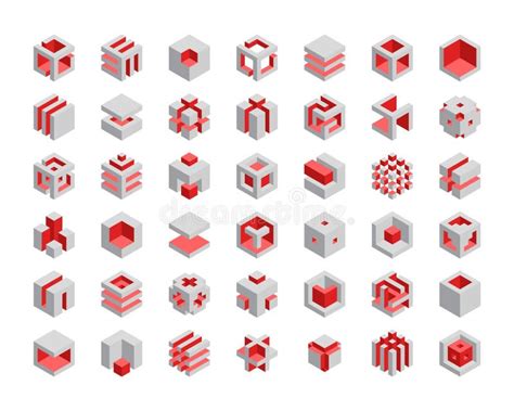 Cube Logo Vector Design Cubes 3d Set Template Graphic Elements Stock Vector Illustration Of