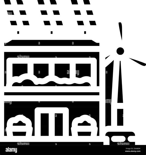 Renewable Energy Integration Green Building Glyph Icon Vector