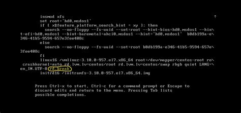 recovering root user password in centos or rhel 7