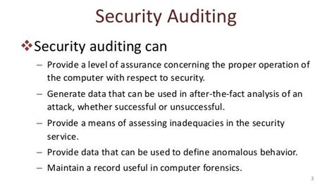 Security Auditing Architecture