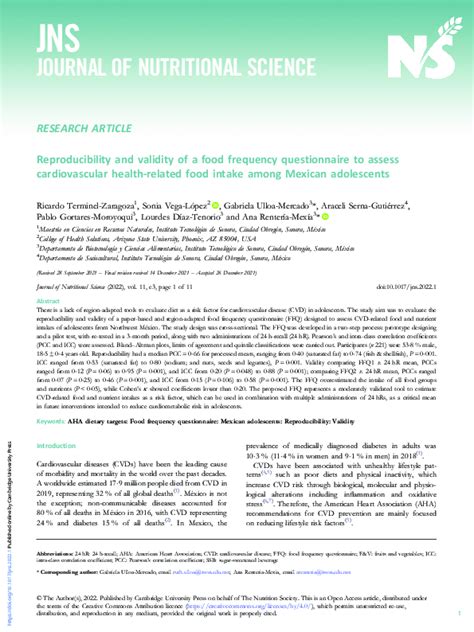 Pdf Reproducibility And Validity Of A Food Frequency Questionnaire To