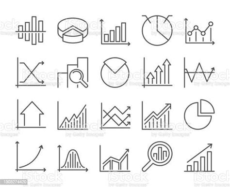 그래프 아이콘입니다 차트 및 그래프 선 아이콘 집합입니다 벡터 그림입니다 편집 가능한 스트로크 차트에 대한 스톡 벡터 아트 및 기타 이미지 Istock