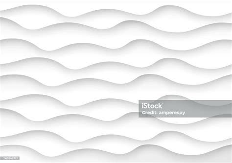 Abstract Circle Blank Paper White And Gray Tone Vector Background Wave Overlapping With Shadow