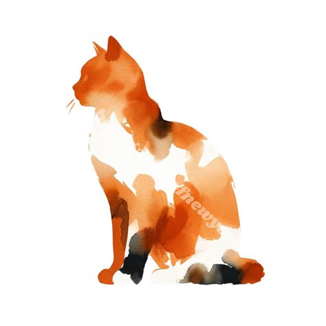 Cat Watercolor Orange Cat Art Art For Home Office Cute Cat Poster Cat Wall Decor Living