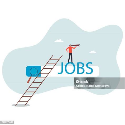 새로운 직업 고용 경력 또는 구직을 찾고 기회를 찾고 공석 또는 작업 위치 개념 비즈니스 Conceptflat 캐릭터를 찾습니다 가상현실에 대한 스톡 벡터 아트 및 기타