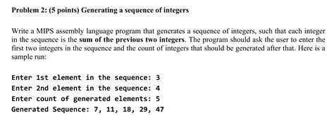 Solved Problem 2 5 Points Generating A Sequence Of