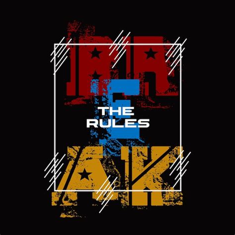 규칙 디자인 타이포그래피 벡터 일러스트 레이 션을 깨다 프리미엄 벡터