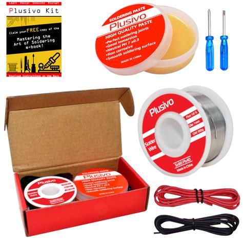 Plusivo Solder Wire 1mm 100g And Rosin Paste Flux For Pcb Electrical