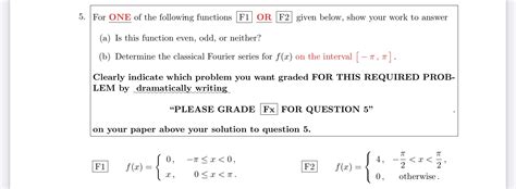Solved For One ﻿of The Following Functions F1 ﻿or F2 ﻿given