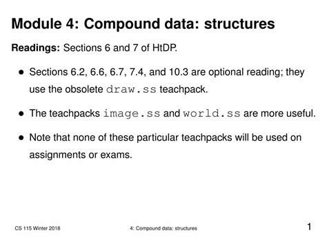 Pdf Module 4 Compound Data Structures Scs Uwcs115coursenotes104 Struct · Module 4