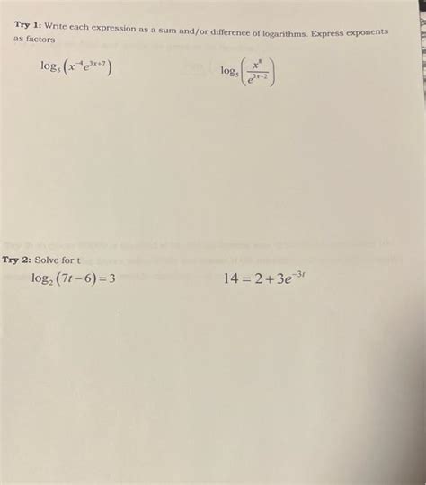 Solved Try 1 Write Each Expression As A Sum Andor
