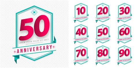 주년 기념 엠 블 럼의 설정 기념일 템플릿 디자인 웹 게임에 대 한 크리에이 티브 포스터 소책자 전단지 전단지 잡지 초대 카드 0명에 대한 스톡 벡터 아트 및 기타 이미지