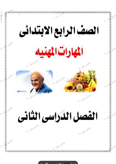 مذكرة المهارات المهنية رابعة ابتدائي ترم ثانى 2024 Pdf