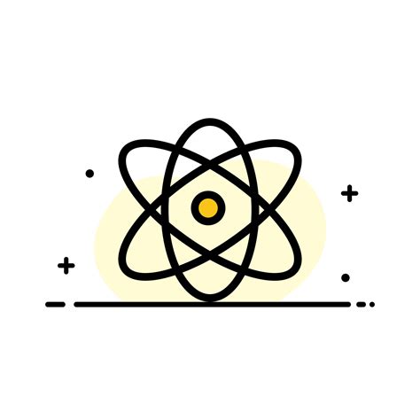 Atom Education Physics Science Business Flat Line Filled Icon Vector Banner Template 19096517