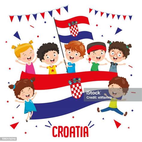크로아티아 국기를 들고 이들의 벡터 일러스트 레이 션 Championship에 대한 스톡 벡터 아트 및 기타 이미지 Championship 국가 국기 Istock