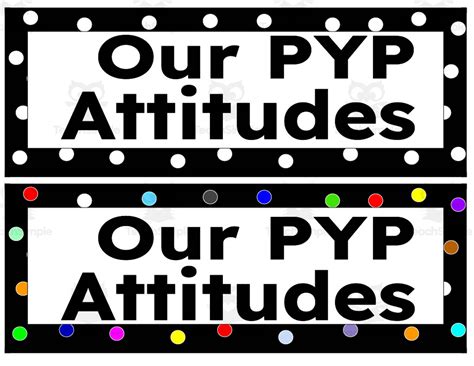 Pyp Attitudes Poster Strips By Teach Simple