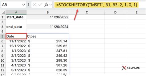 How To Use The Excel Stockhistory Function Xelplus Leila Gharani