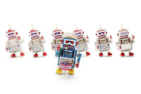 Premium Photo Dancing Retro Tin Toy Robots