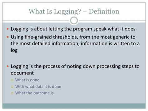 developer fundamentals logging