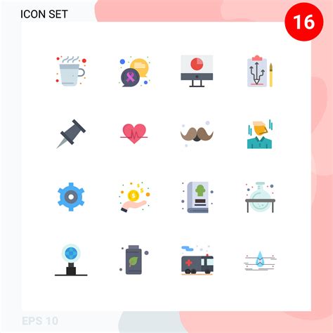 Set Of 16 Modern Ui Icons Symbols Signs For Think Strategy Computer Plan Payments Editable Pack