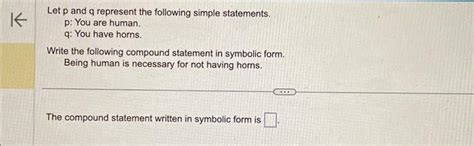 Solved Let P And Q Represent The Following Simple