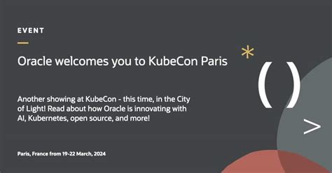 Oracle Welcomes You To Kubecon Europe