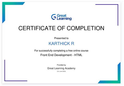 karthick r on linkedin completed frontend development program at great learning with proficiency…