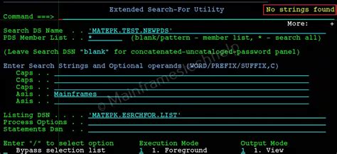 Ispf Extended Search For Utility