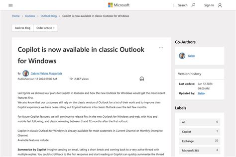 Microsoft、クラシック版outlookにもcopilot機能導入 Tech （テックプラス）