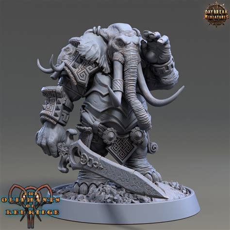 Dandd Elephantfolk Fighter Rpg Model Cyrus Swordtusk By Daybreak