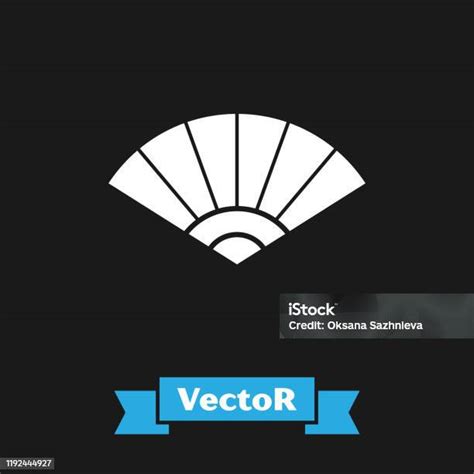 흰색 전통적인 종이 중국어 또는 일본어 접이식 팬 아이콘 검은 색 배경에 격리 벡터 일러스트레이션 개인 장식품에 대한 스톡 벡터 아트 및 기타 이미지 Istock