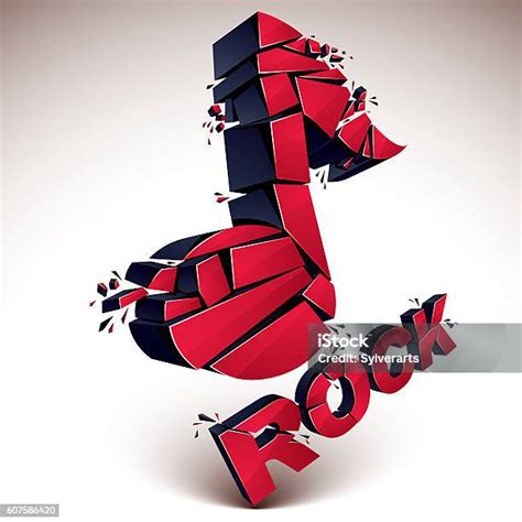 레드 3d 벡터 음표 브로컨 조각으로 폭발음 적용됩니다 3차원 형태에 대한 스톡 벡터 아트 및 기타 이미지 3차원 형태 굴절 금이 간 Istock