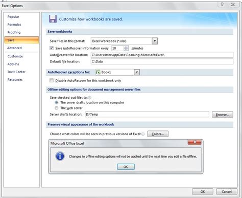 Solved Server Drafts Location Not Being Saved Excel 2013 Experts