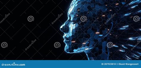 Artificial Intelligence Humanoid Head With Neural Network Ai Head With Wire Mesh Learning