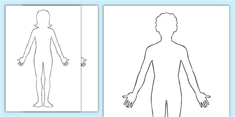 Blank Human Body Diagram Template Body Outline Ks1