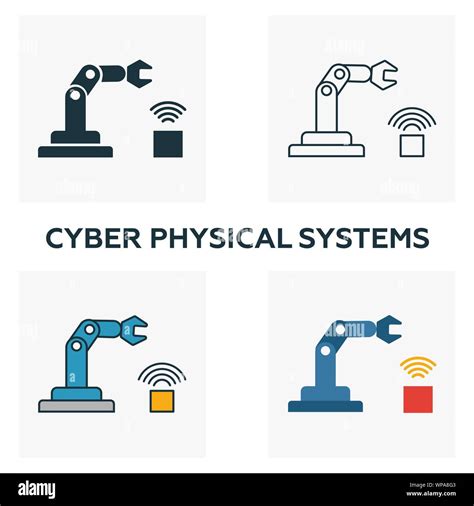 Cyber Physical Systems Icon Set Four Elements In Diferent Styles From Industry 4 0 Icons