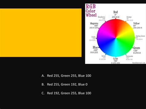 Ppt Red 255 Green 255 Blue 100 Red 255 Green 192 Blue 0 Red 192 Green 255 Blue 100