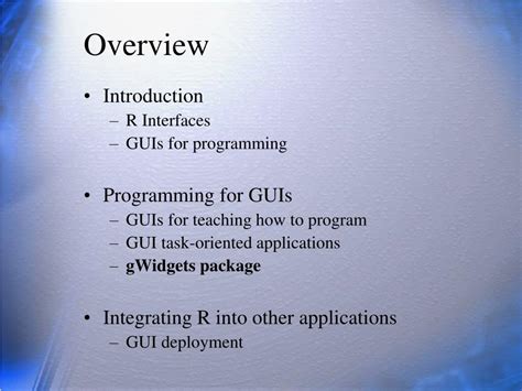 Ppt An Introduction To Gui Development Using R Powerpoint Presentation Id3195276