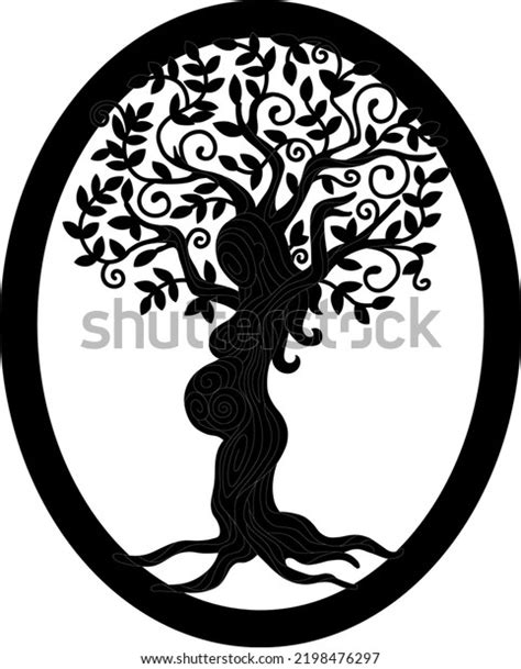 Vector Pregnant Woman Tree Cnc Stock Vector Royalty Free 2198476297 Shutterstock