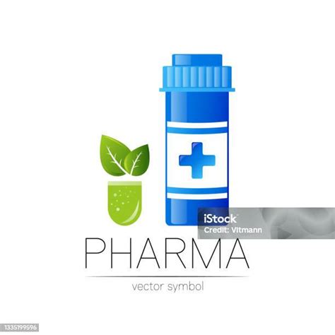 유기농 잎을 가진 약국을 위한 플랫 스타일 알약 디자인 요소의 의학 항아리 벡터 로고 기호 의료 병 0명에 대한 스톡 벡터 아트 및 기타 이미지 Istock