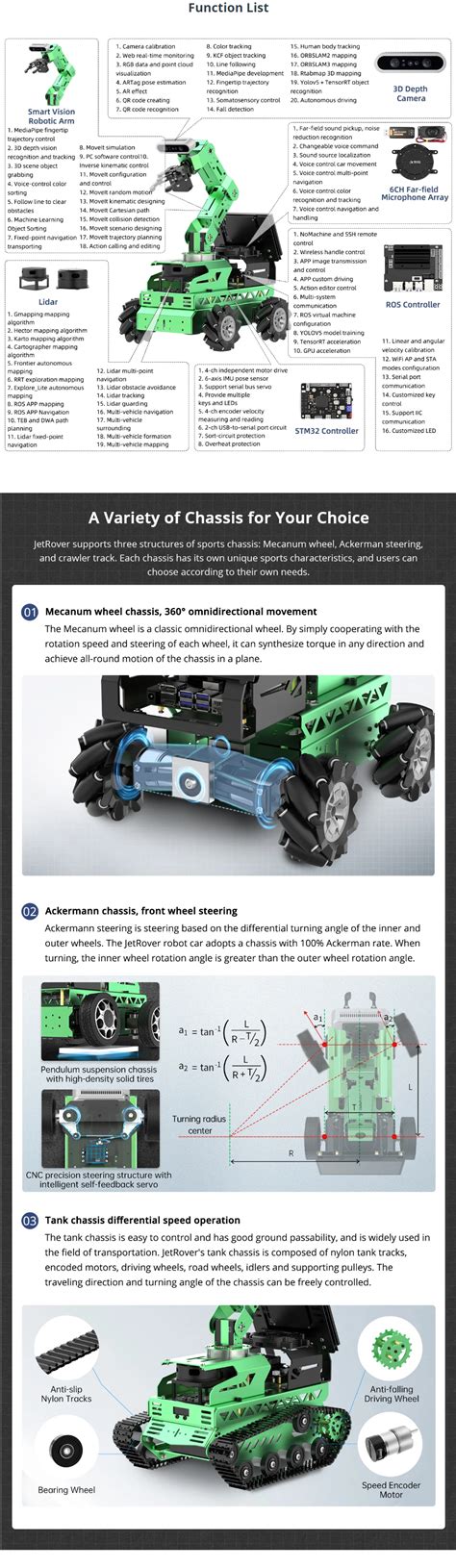 Jetrover Ros Robot Car With Robot Arm Powered By Jetson Nano Advanced Kit Track A1 Lidar