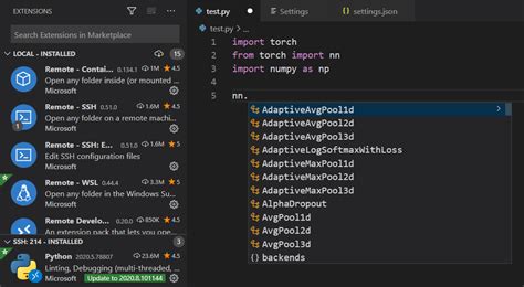 intellisense not working for torch nn · issue 1799 · microsoft python language server · github
